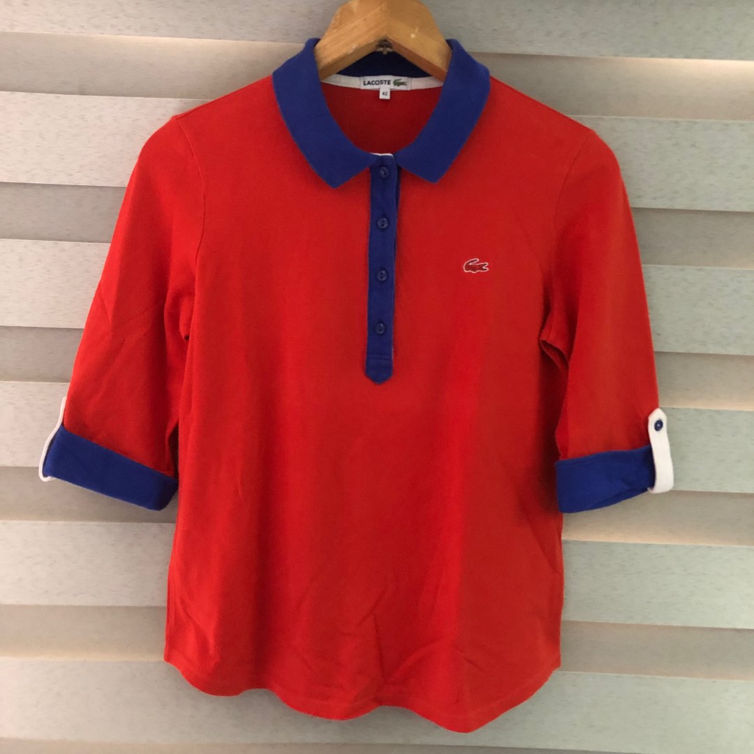 Lacoste Tri-Color Collared Shirt, Women's Fashion, Tops, Shirts on ...