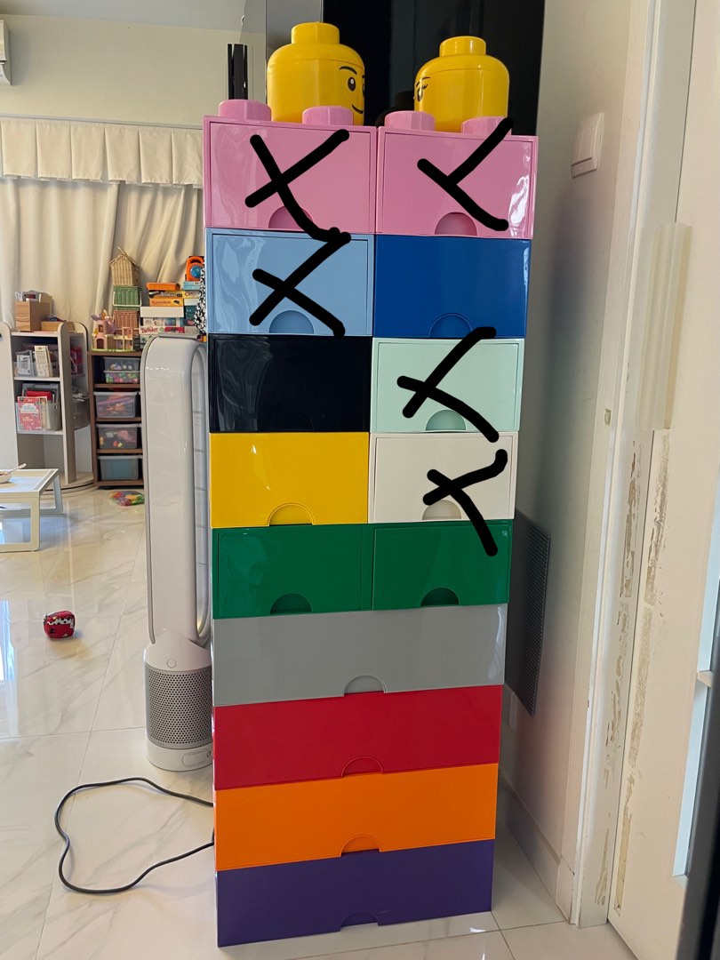 Lego Stud Storage Box - 4 & 8 Studs, 傢俬＆家居, 傢俬, 櫃子、組合櫃及置物架 - Carousell