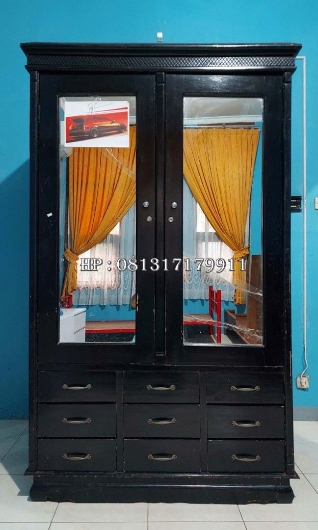 Lemari Pakaian Baju Kayu Jati 2 Pintu Polos Minimalis Nego Sampai Jadi ...