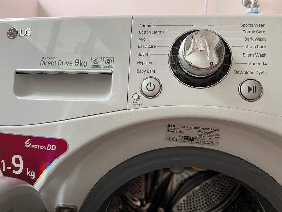 LG Washer 9KG Inverter Direct Drive Motor, TV & Home Appliances ...