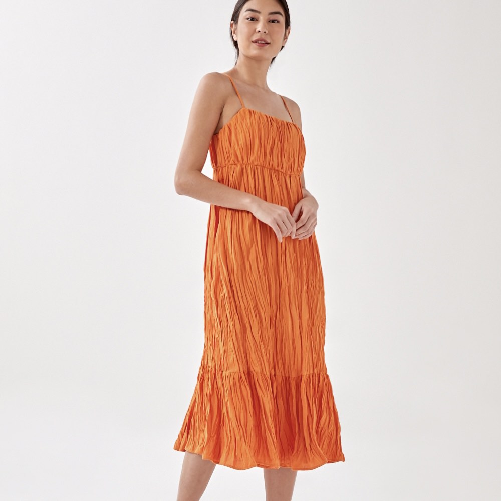 Love Bonito LB Vayla Crinkled Maxi Dress - Orange, M, Women's Fashion, Dresses & Sets, Dresses ...