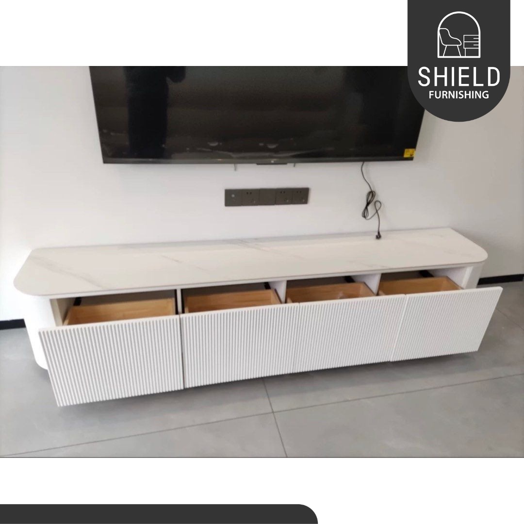 LUXE Modern Marble TV Console, Furniture & Home Living, Furniture, TV ...