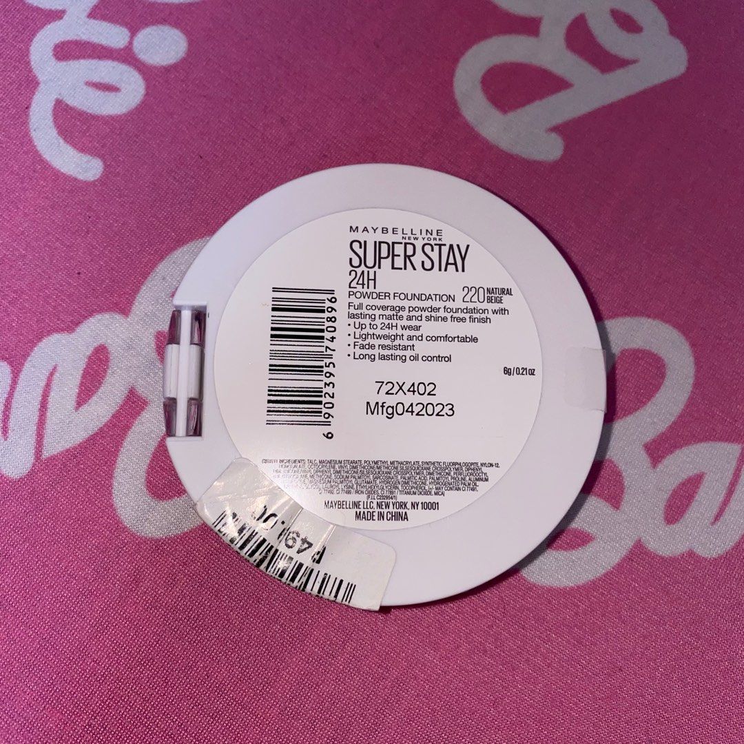 Maybelline Super Stay Powder Foundation 24H 220 Natural Beige, Beauty ...