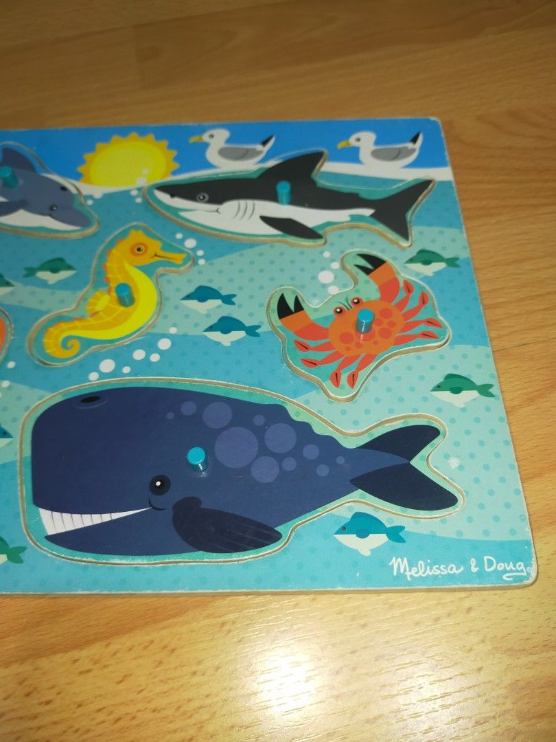 Melissa & Doug Sea Creatures Peg Puzzle, Hobbies & Toys, Toys & Games ...