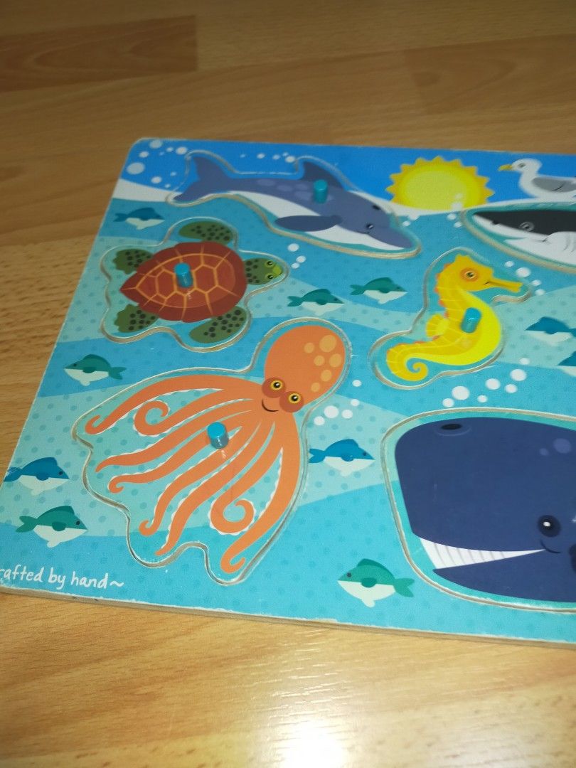 Melissa & Doug Sea Creatures Peg Puzzle, Hobbies & Toys, Toys & Games ...