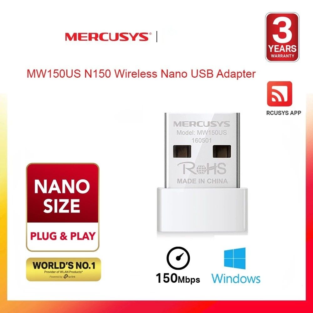 Mercusys N150 Wireless Nano USB Adapter, Computers & Tech, Parts ...
