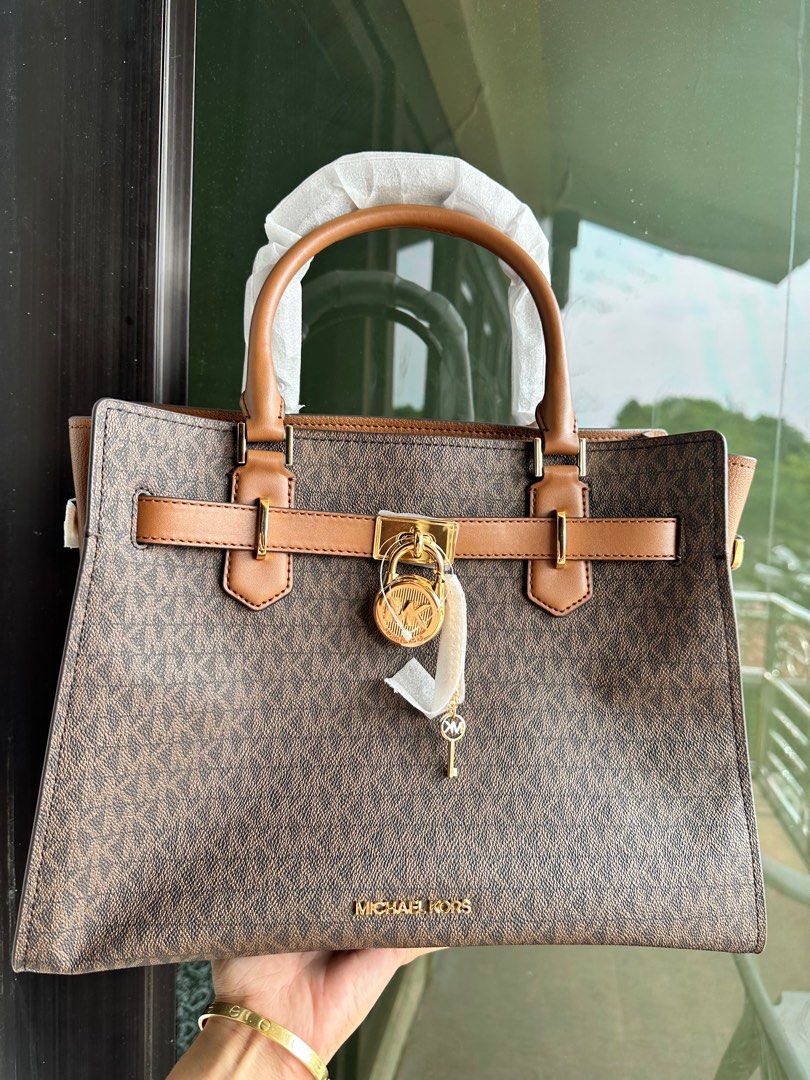 Michael Kors Hamilton Medium Logo Satchel, Luxury, Bags & Wallets on ...