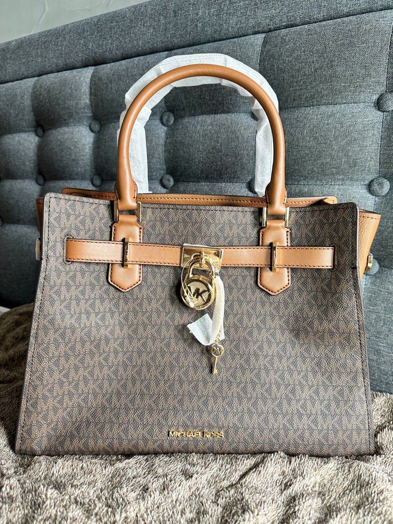 Michael Kors Hamilton Medium Logo Satchel, Luxury, Bags & Wallets on ...