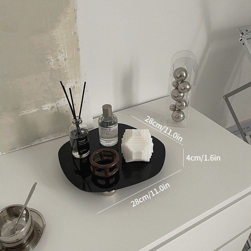 Mirrored and Black Display Platform Tray Set, Furniture & Home Living ...