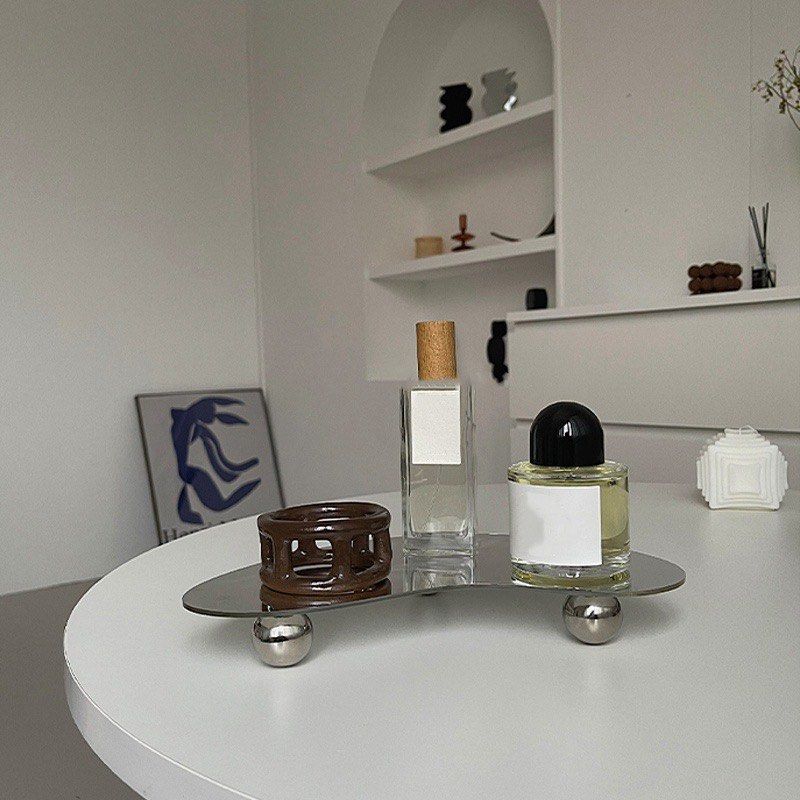 Mirrored and Black Display Platform Tray Set, Furniture & Home Living ...