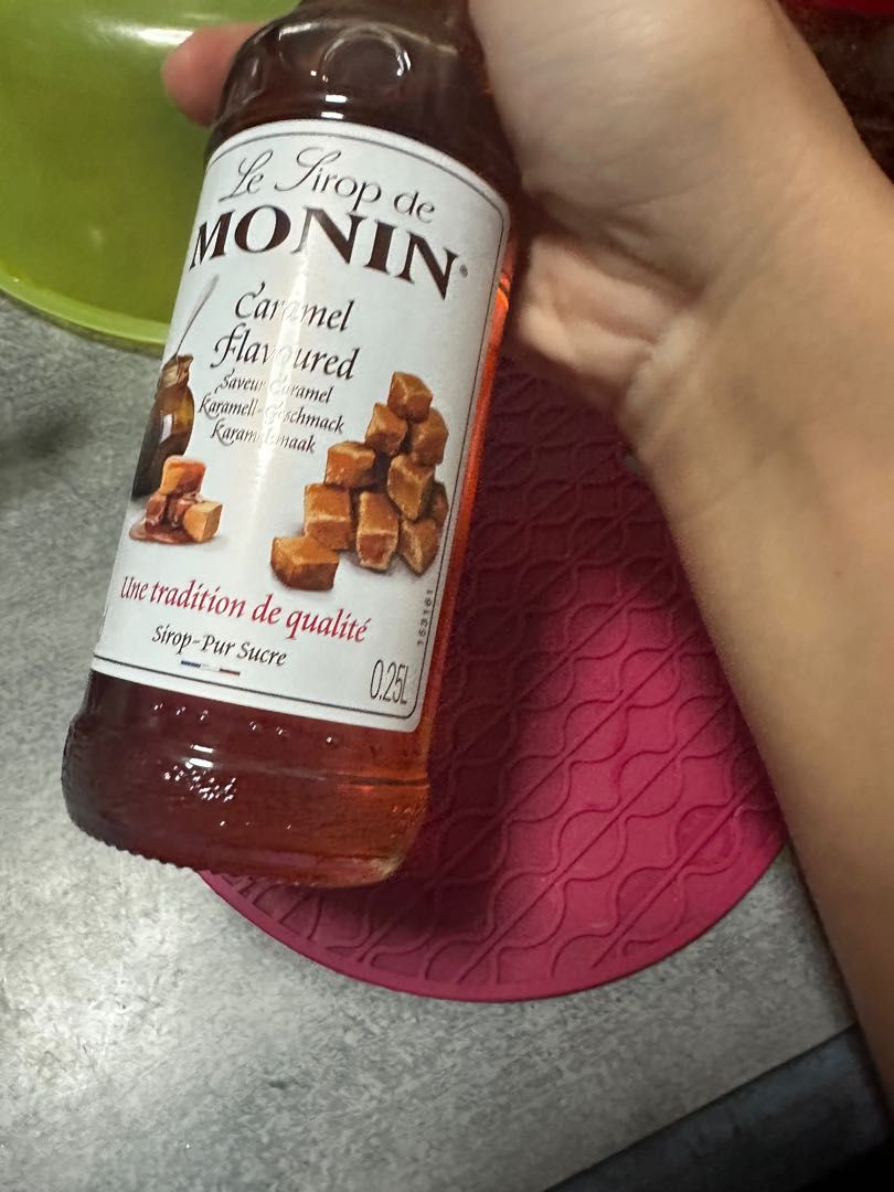 Monin Caramel syrup 250ml, Food & Drinks, Beverages on Carousell