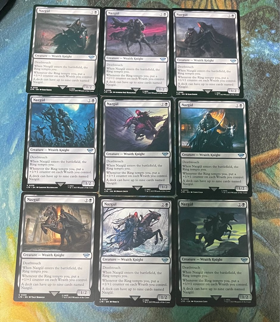 MTG Proxy - Full set of Nazgul, Hobbies & Toys, Toys & Games on Carousell