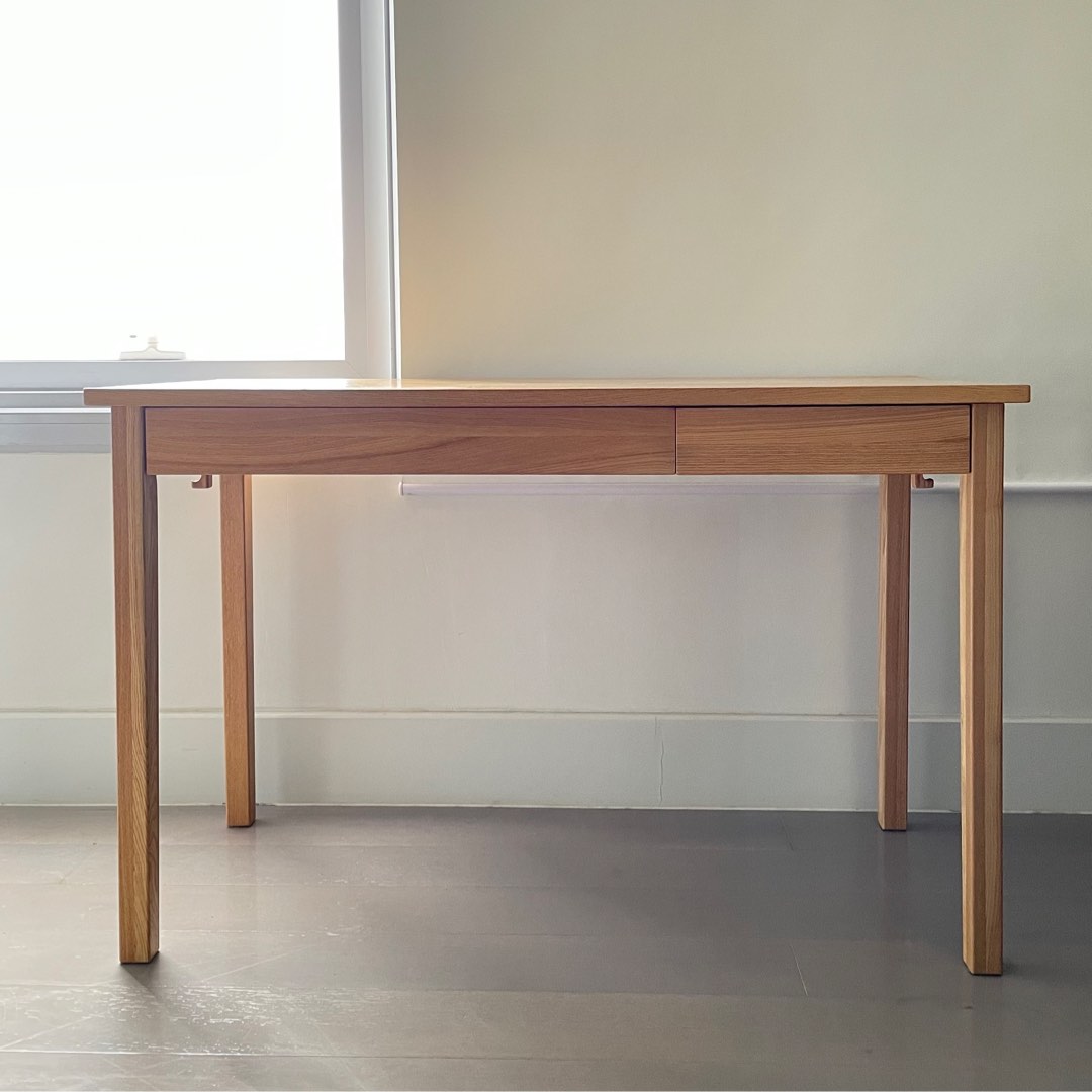 MUJI Ash Wood Desk with Cabinet, Furniture & Home Living, Furniture ...