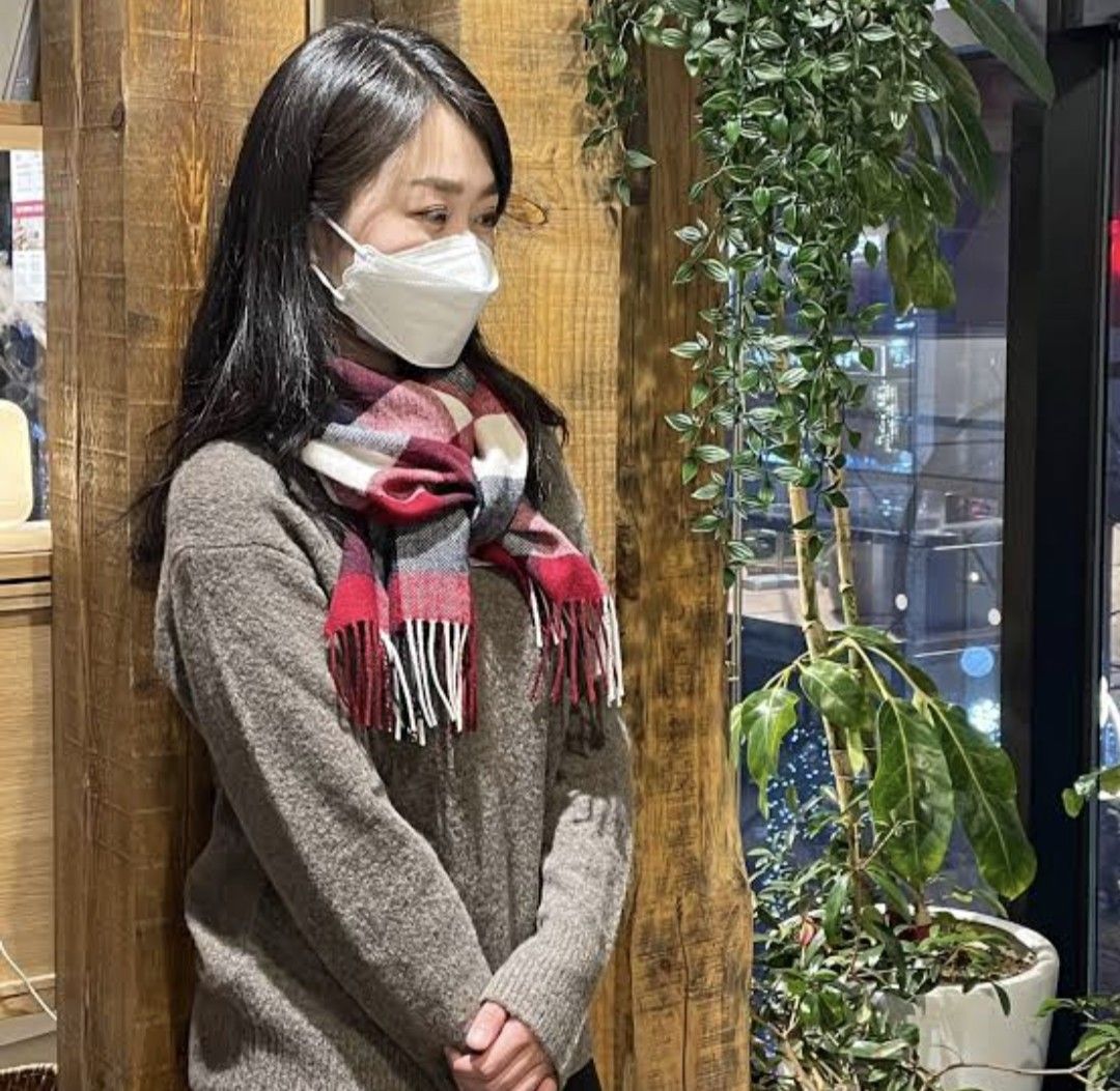 MUJI USA Japan Check Wool Scarf Muffler Scarves Size 30x180cm, Women's ...