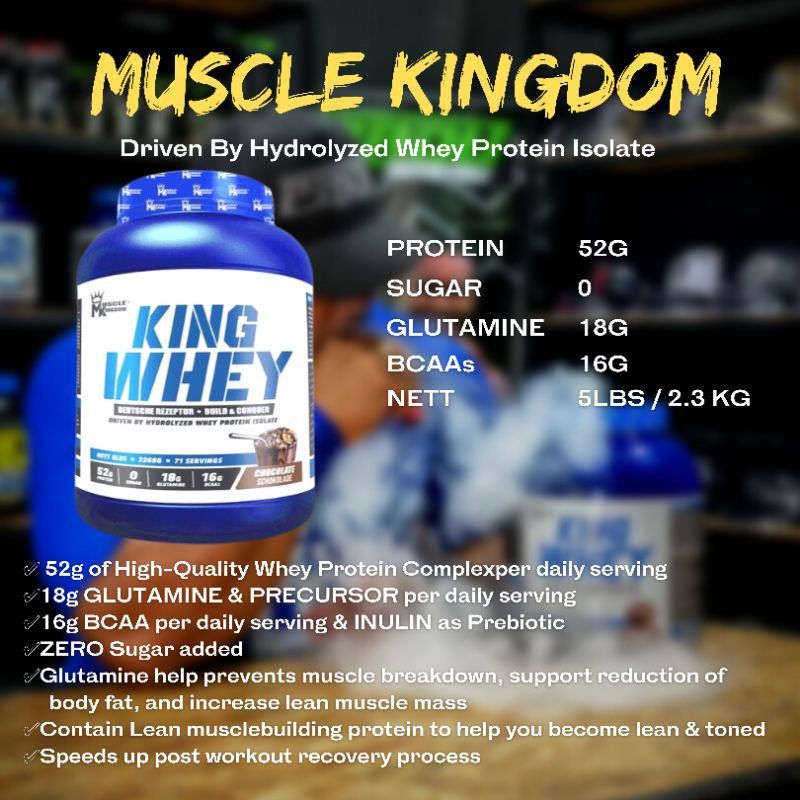 Muscle Kingdom King Whey 2.2KG Chocolate, Health & Nutrition, Health Supplements, Sports ...