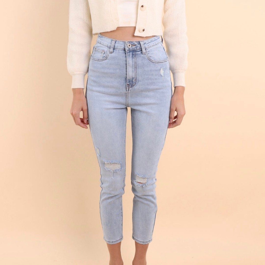 NM DAPHNE DENIM SKINNY JEANS IN LIGHT WASH, Women's Fashion, Bottoms ...