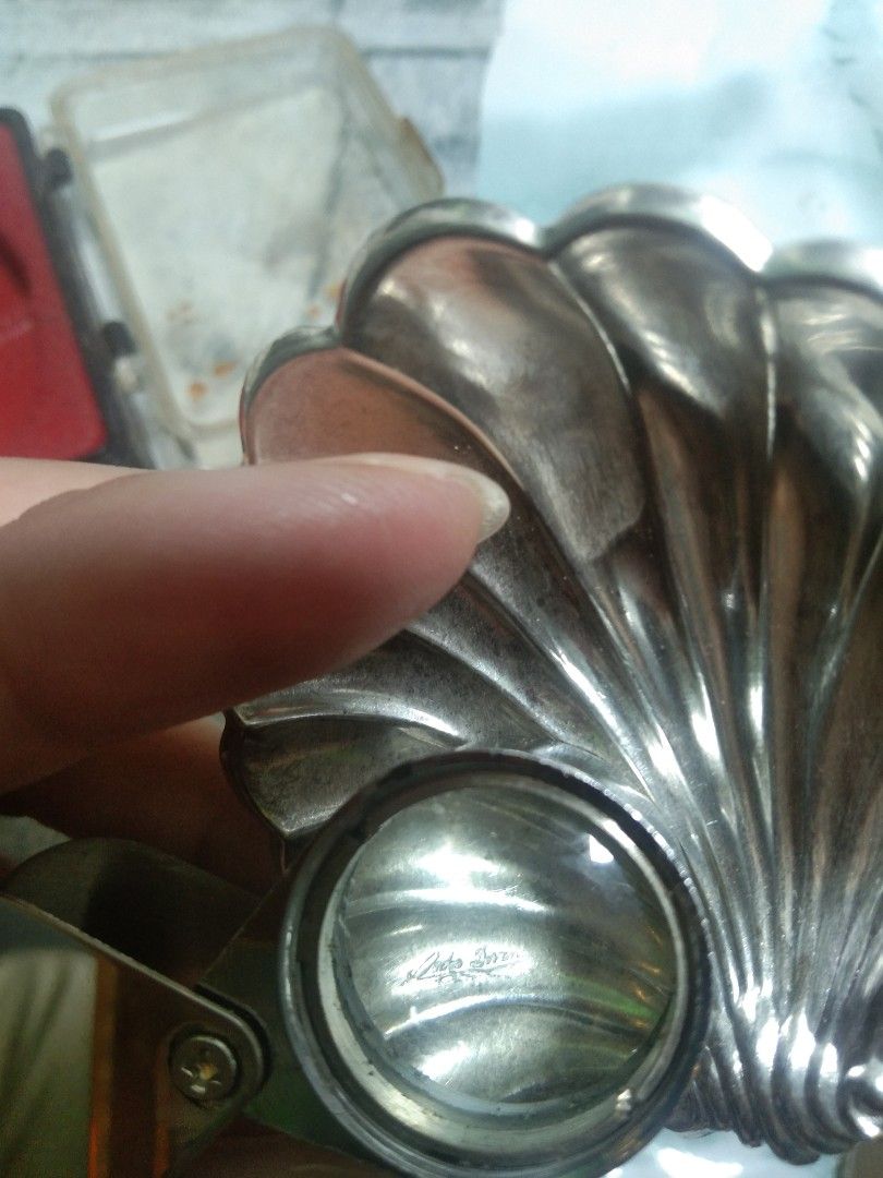 Old mini silver shell with markings name Pedro duran and star sign ...