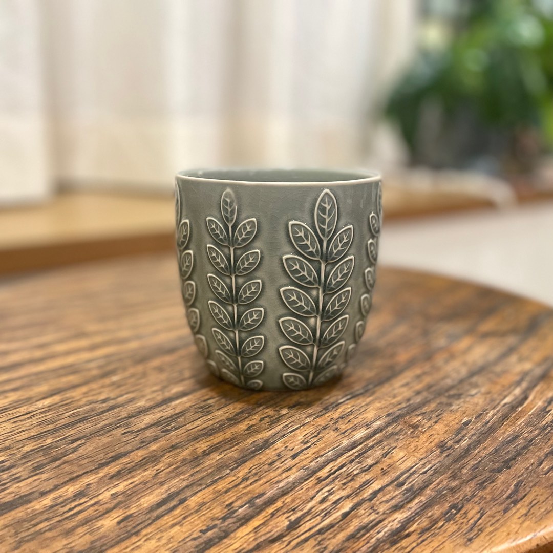 Olive Green Ceramic Plant Pot 10cm, Furniture & Home Living, Gardening ...