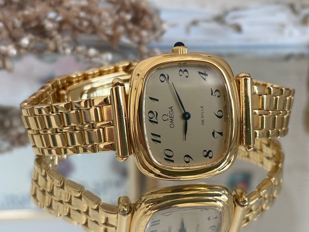 OMEGA Vintage Manual Winding Wrist Watch Classic Gold Ladies, Luxury ...
