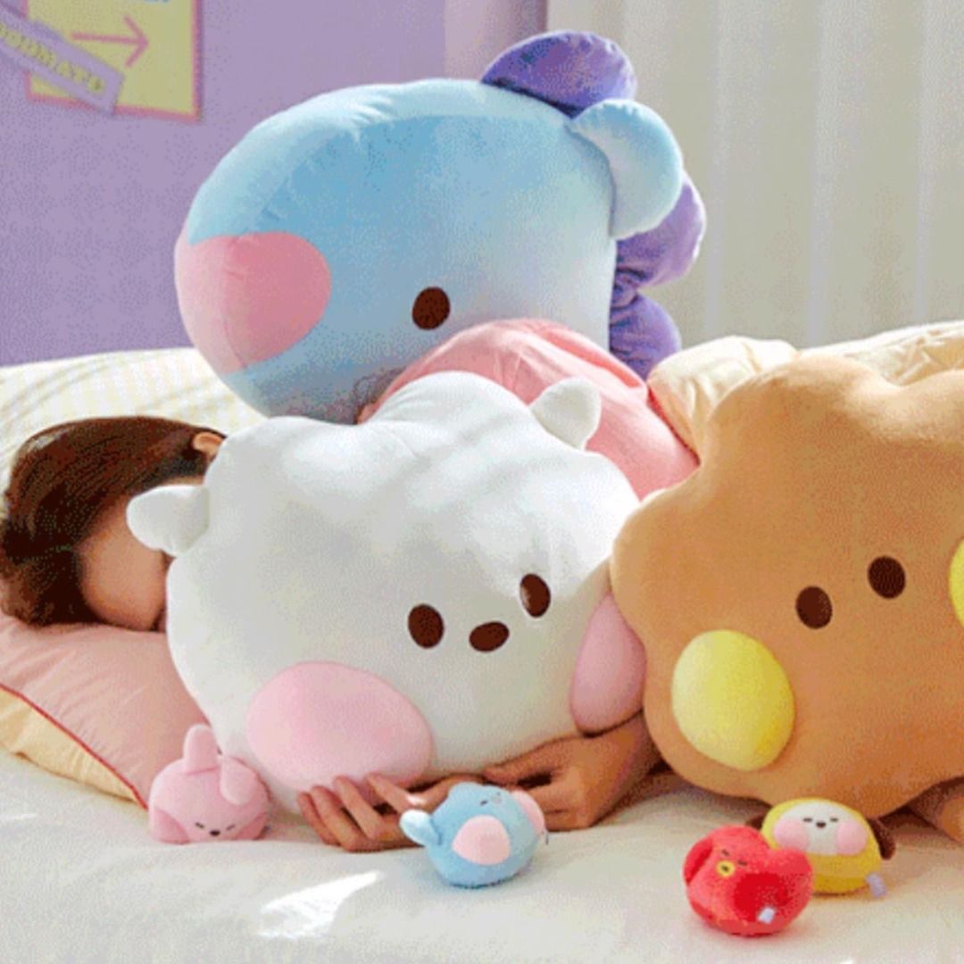 ON HAND BT21 Minini Big Head / Face Cushion ( bts rj tata cooky pillow ...