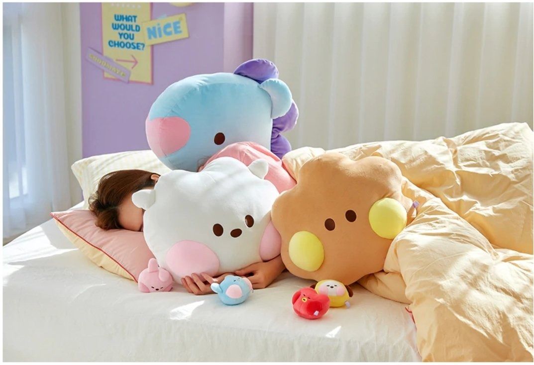 ON HAND BT21 Minini Big Head / Face Cushion ( bts rj tata cooky pillow ...