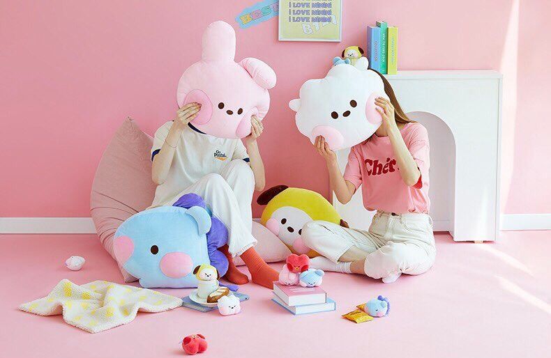 ON HAND BT21 Minini Big Head / Face Cushion ( bts rj tata cooky pillow ...