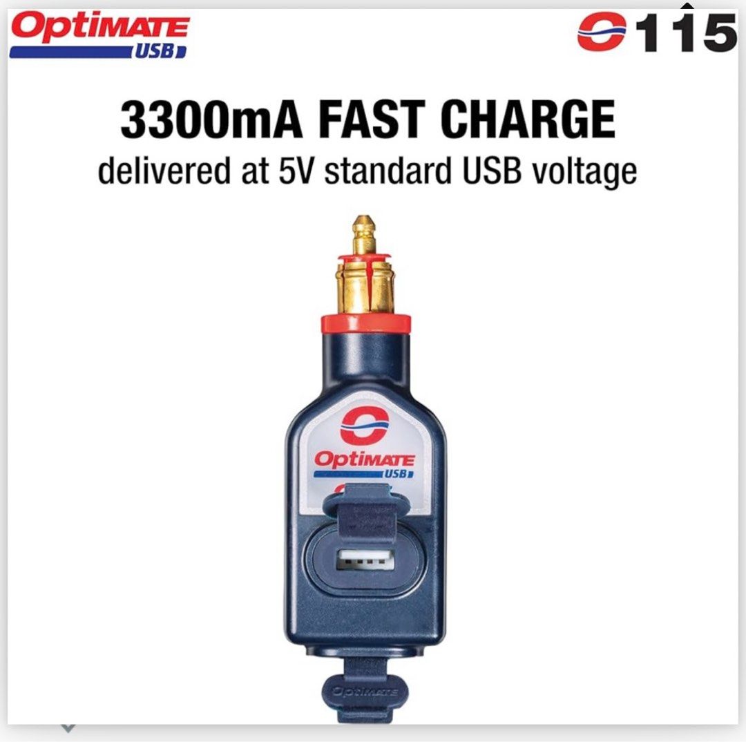 OptiMATE USB O-115, 3300mA dual output weatherproof USB charger, with ...