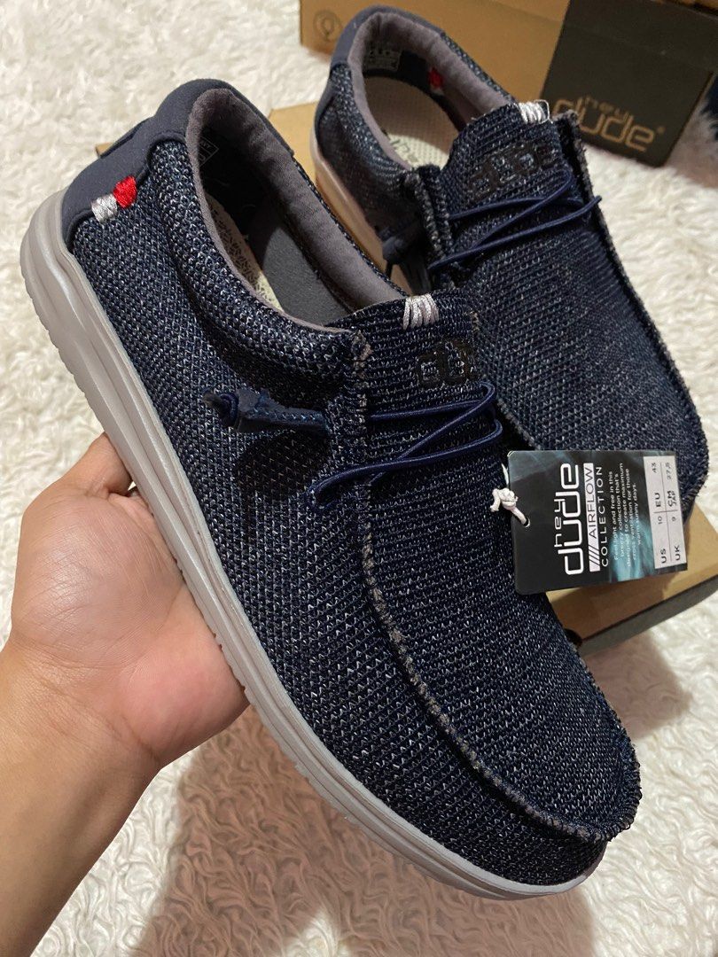 ORIGINAL HEY DUDE WALLY FREE NAVY GREY 43 men, Men's Fashion, Footwear ...