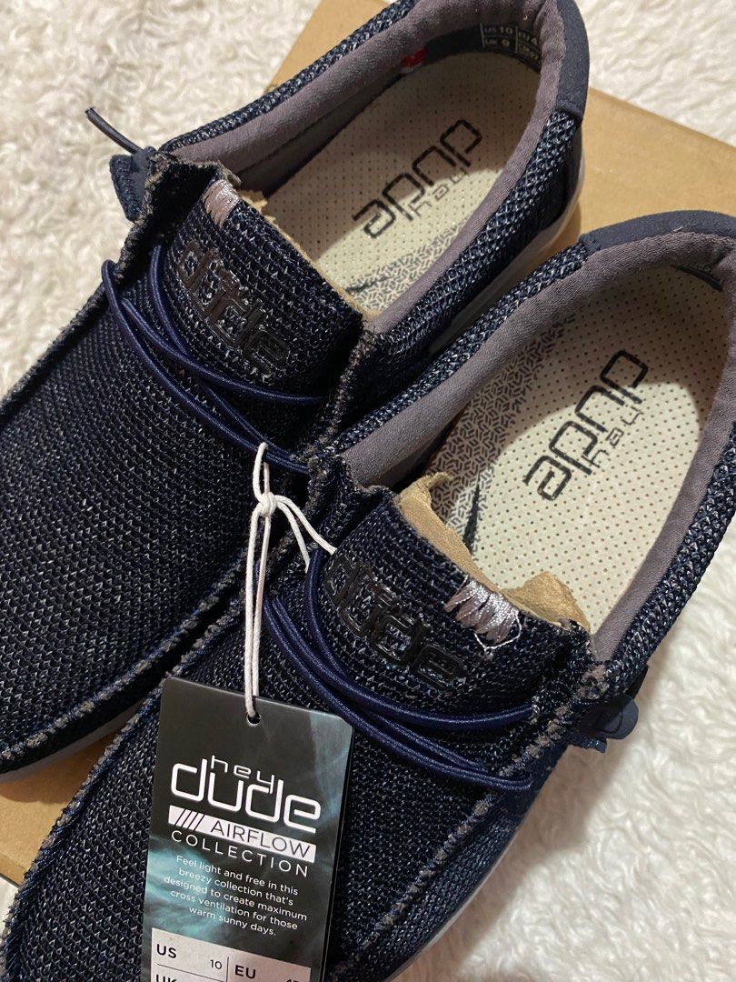 ORIGINAL HEY DUDE WALLY FREE NAVY GREY 43 men, Men's Fashion, Footwear ...
