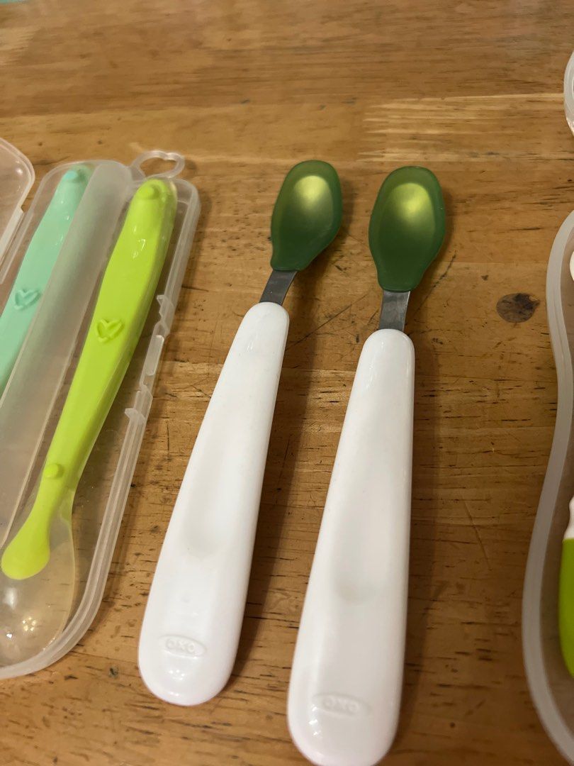 Oxo tot snack disk & spoons, owl spoons with case, Babies & Kids ...