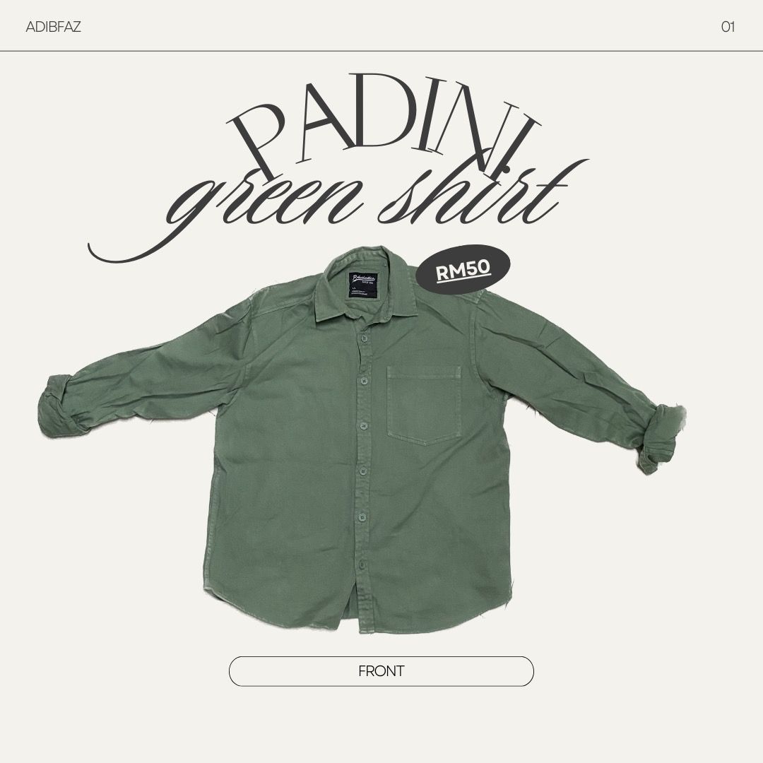 Padini Authentic shirt green, Men's Fashion, Tops & Sets, Formal Shirts ...