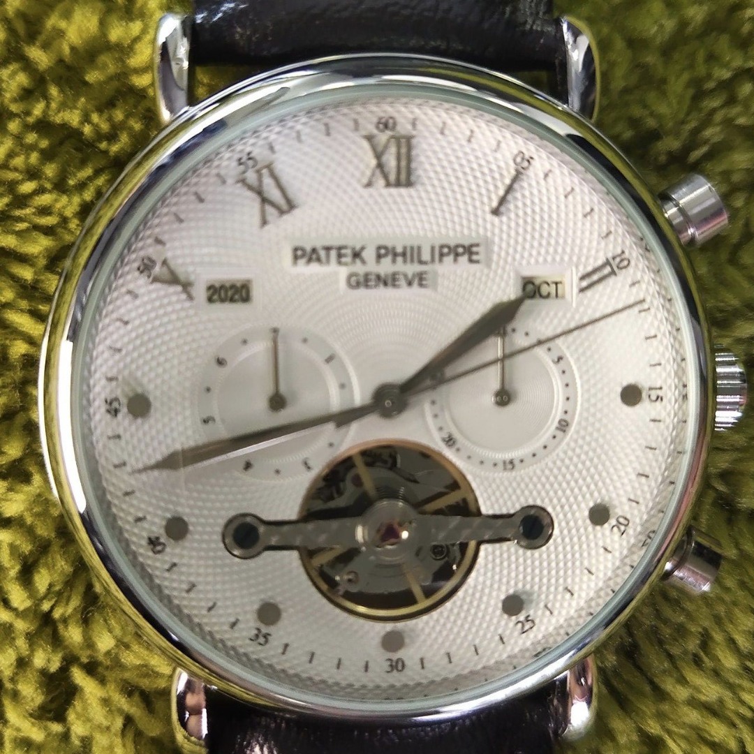 Patek Philippe Automatic White Face Balance Wheel Exhibition Front Back ...