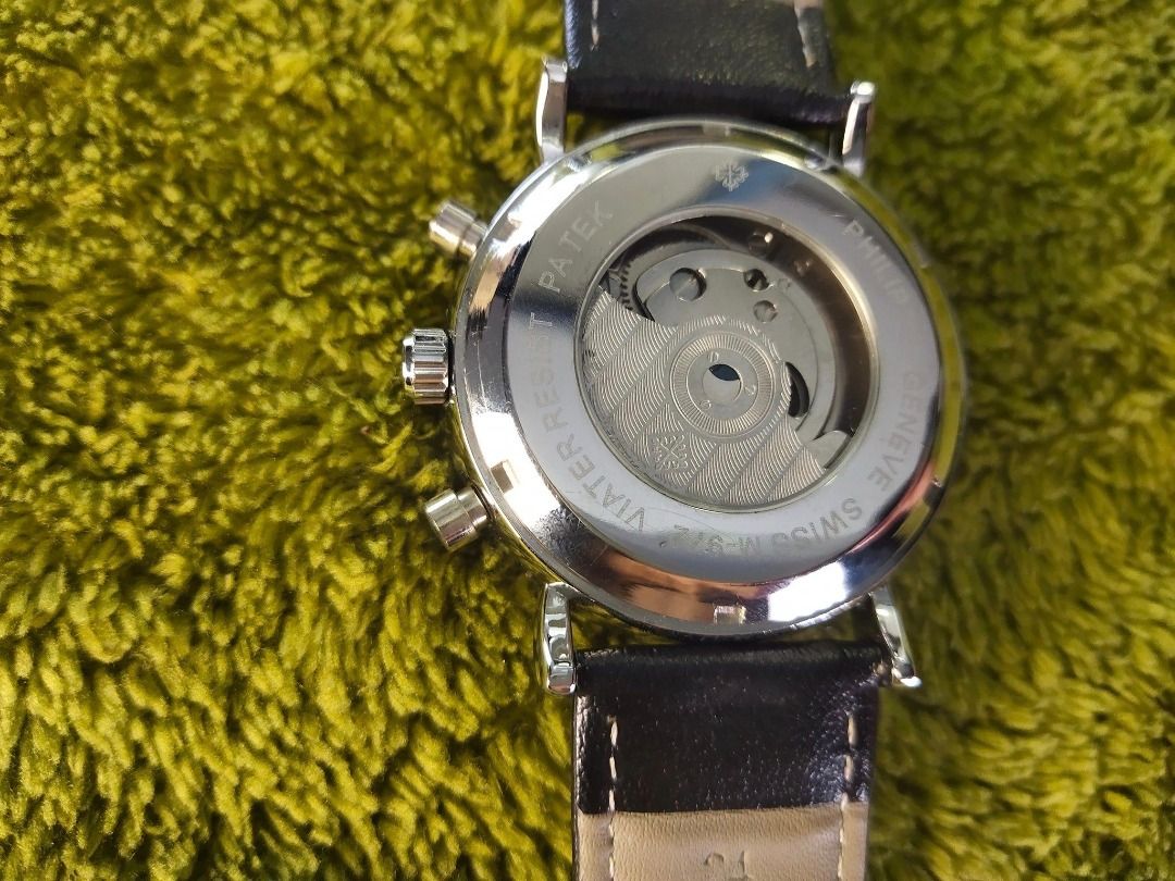 Patek Philippe Automatic White Face Balance Wheel Exhibition Front Back ...