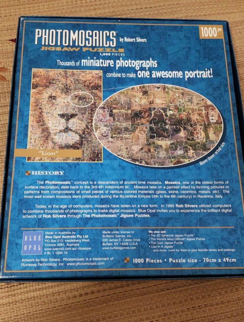 Photomosaics JigSaw Puzzle "Lion" by Robert Silvers, Hobbies & Toys ...