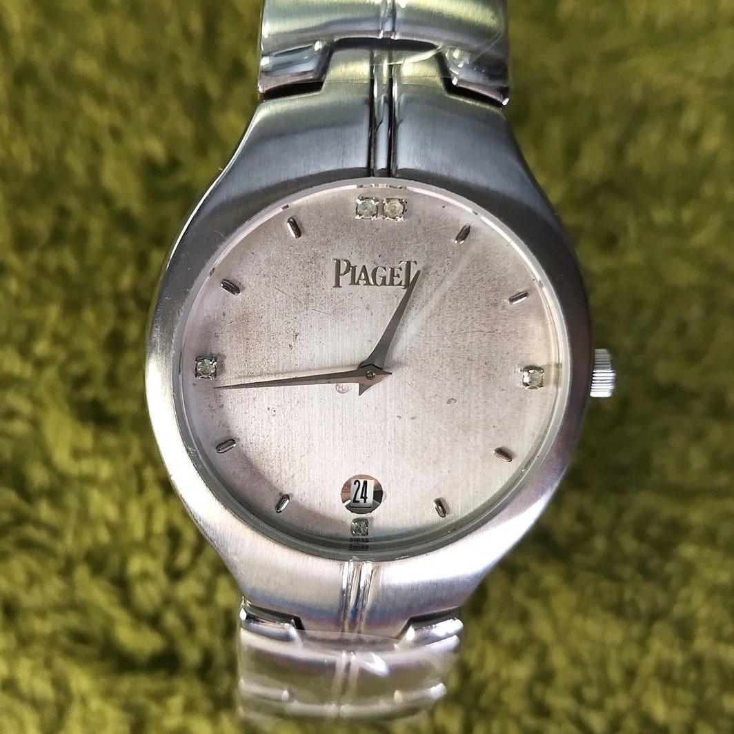 Piaget Women's Ladies Ice White Face Date Quartz Watch 32mm 9924G ...