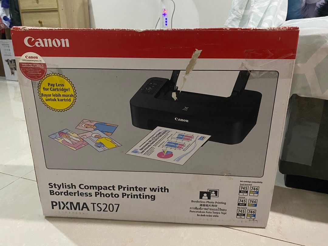 PIXMA TS207 CANON STYLISH COMPACT PRINTER WITH BORDERLESS PHOT PRINTING ...