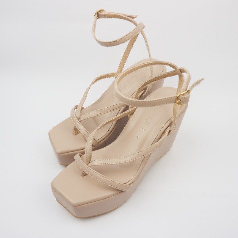 Platform Wedge Heels Bone Pyrosi Brand, Women's Fashion, Footwear ...