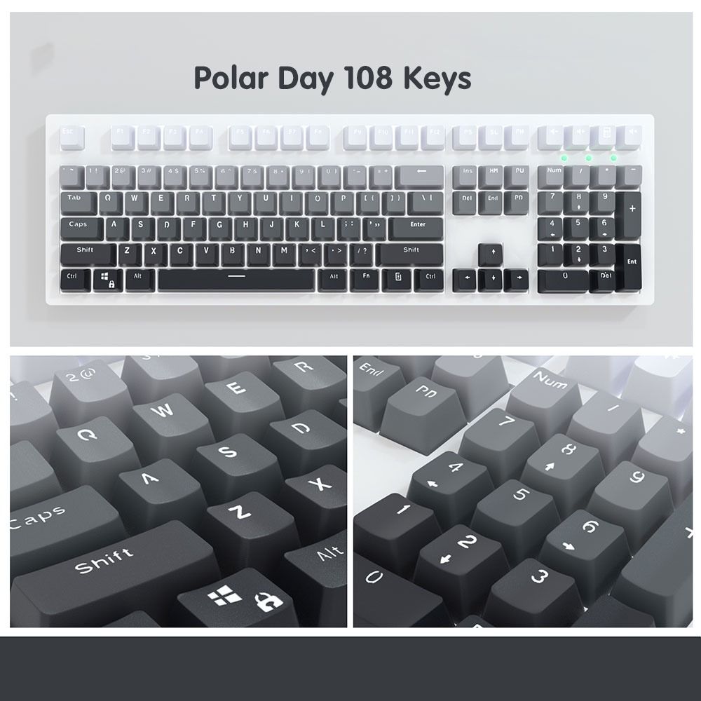 Polar Day Keycaps PBT Material font transmits light OEM profile ...
