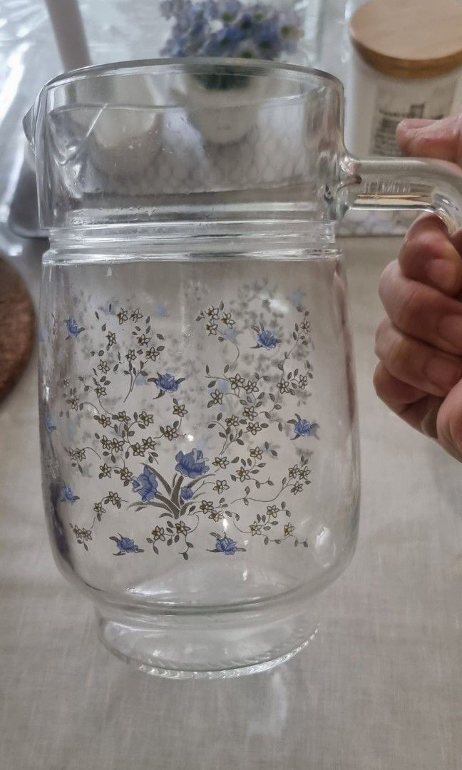 Pretty Glass Jug, Furniture & Home Living, Kitchenware & Tableware ...