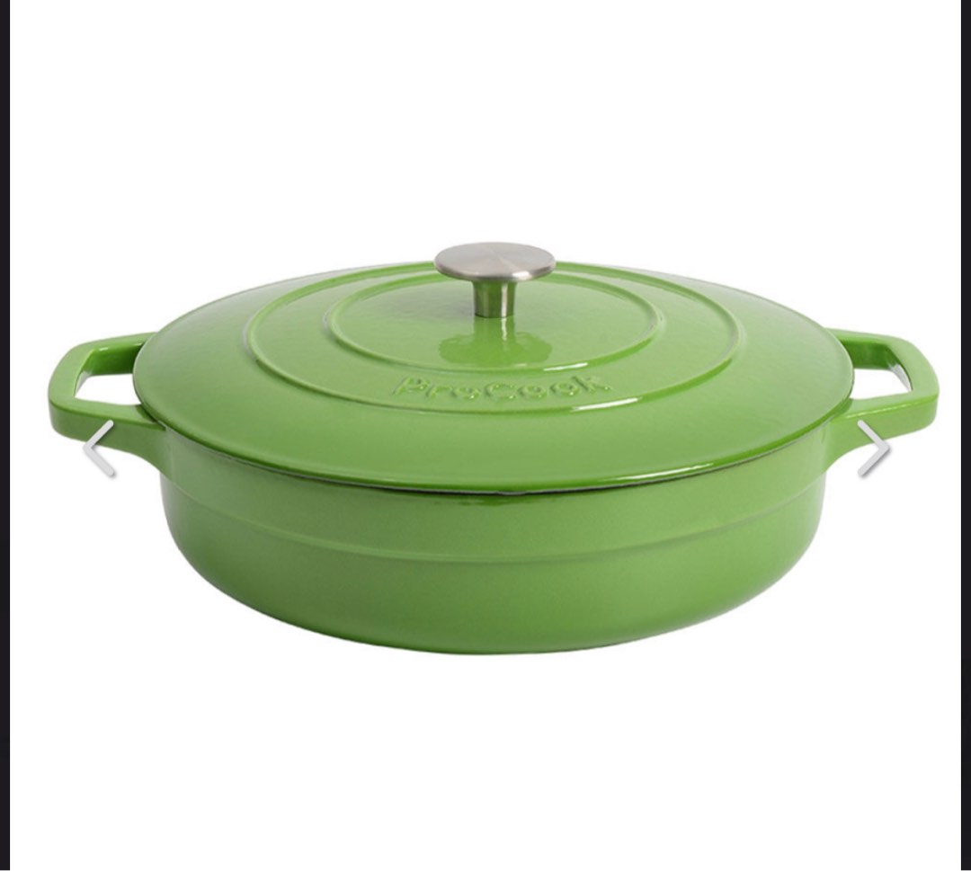 Procook 28 shallow casserole cast iron, Furniture & Home Living ...