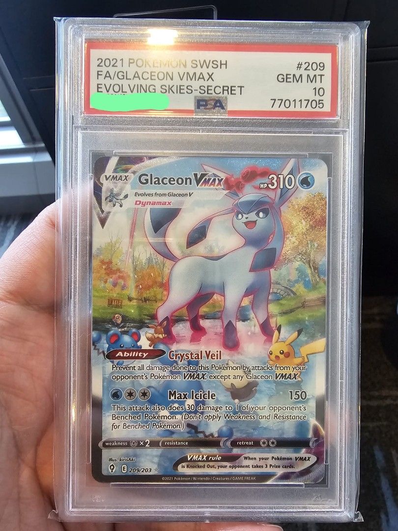 PSA 10 - Glaceon Vmax AA #209/203 Evolving Skies Pokemon, Hobbies ...