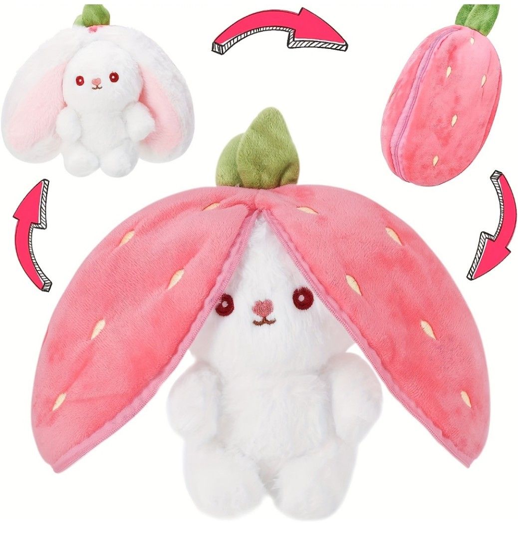 Rabbit Strawberry Soft Toy Plushie Plush, Hobbies & Toys, Toys & Games ...