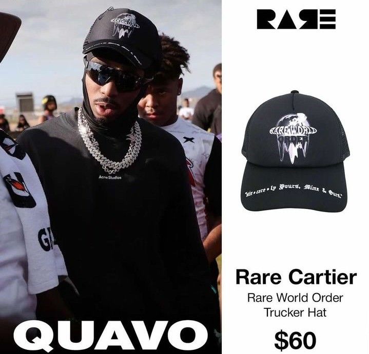 Rare Cartier ( Rare World Order ) Trucker Hat Black, Men's Fashion ...