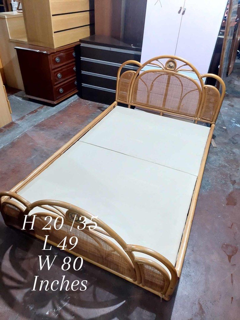 Rattan Bedframe only semi double Japan surplus, Furniture & Home Living ...
