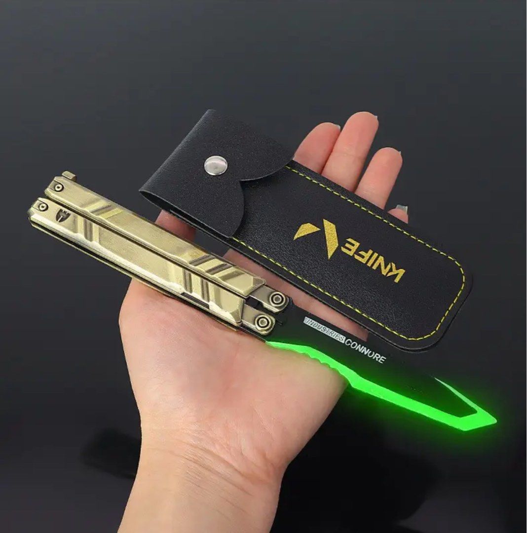 Recon Balisong full metal valorant (with leather case), Hobbies & Toys ...