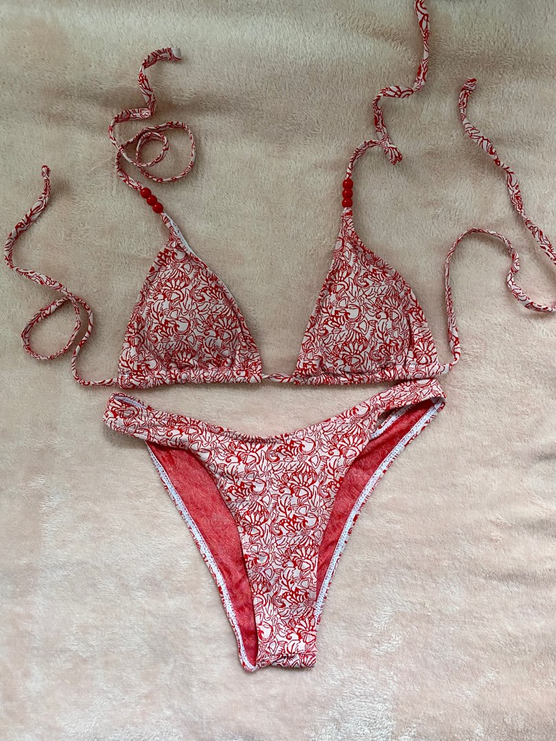 Red string bikini, Women's Fashion, Swimwear, Bikinis & Swimsuits on ...