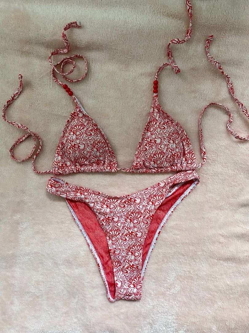 Red string bikini, Women's Fashion, Swimwear, Bikinis & Swimsuits on ...