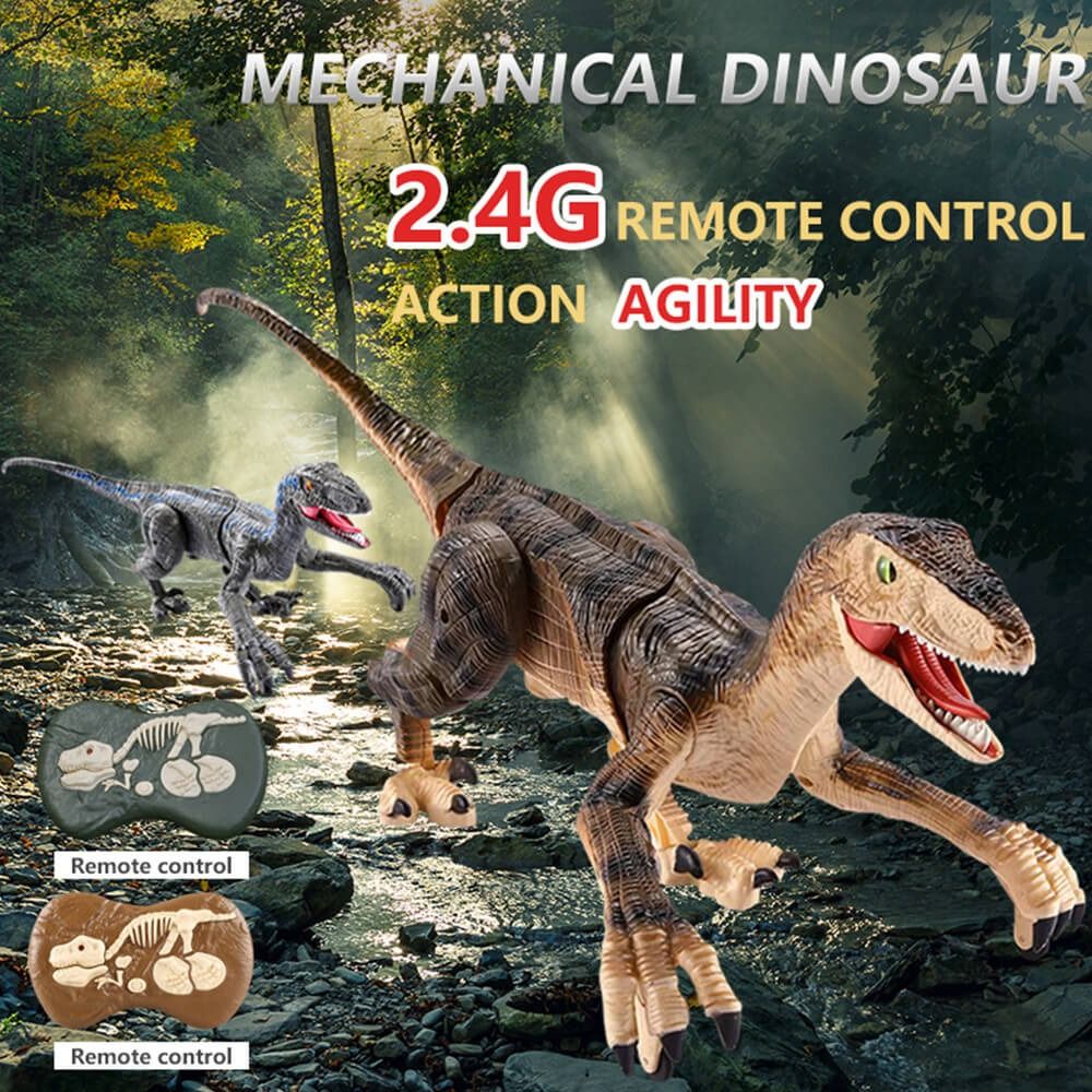 Remote Control Dinosaur Toys Kids RC Electric Walking Jurassic Dinosaur Simulation Velociraptor ...