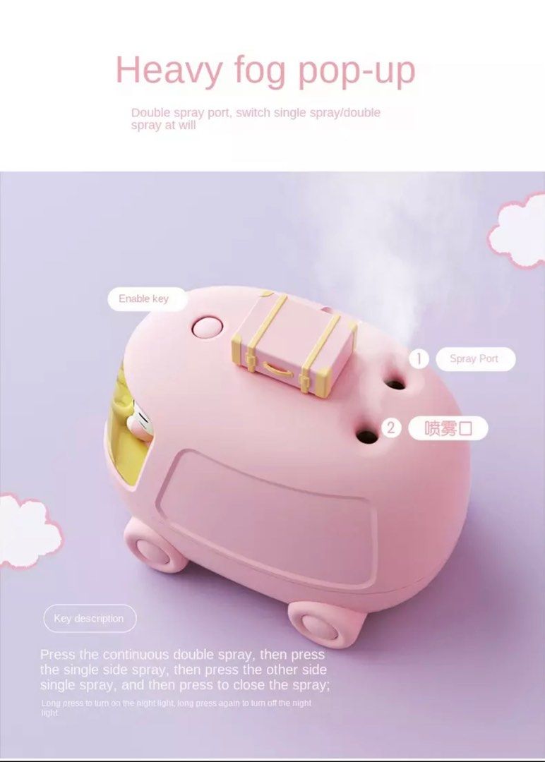 Sanrio Hello Kitty Cinnamoroll Kuromi Bus Humidifier Car Humidifier ...