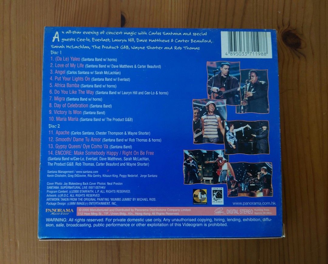 Santana: Supernatural Live VCD, 興趣及遊戲, 音樂、樂器 & 配件, 音樂與媒體 - CD 及 DVD ...